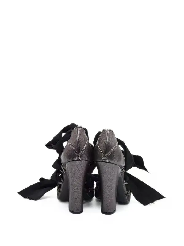 Missoni Metallic Woven Leather Sandals