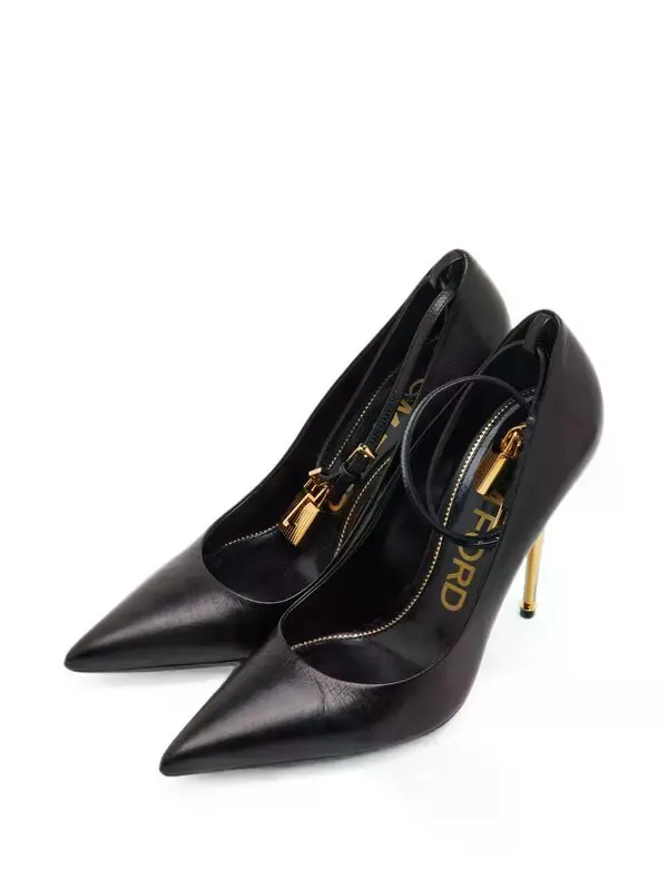 TOM FORD Leather Pointed-toe Stiletto Pumps With Padlock Hardware