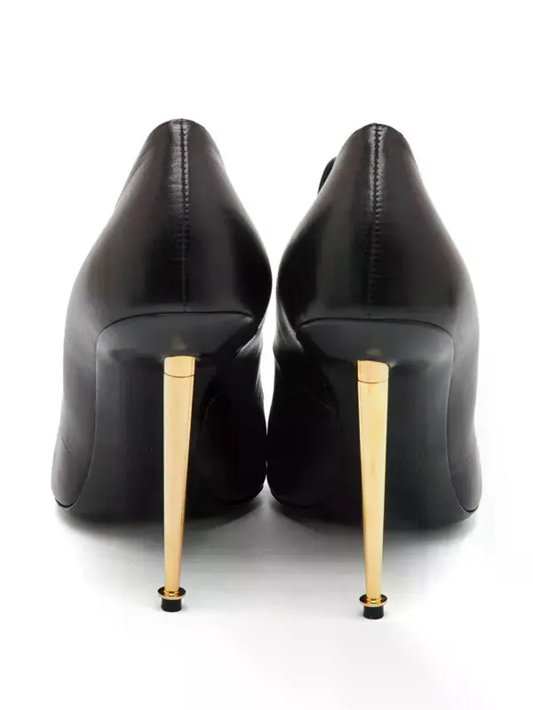 TOM FORD Leather Pointed-toe Stiletto Pumps With Padlock Hardware - Black