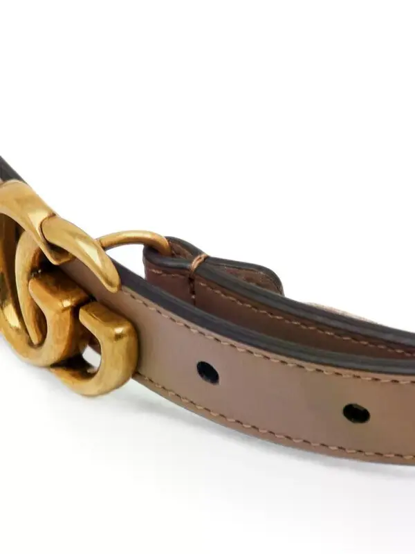 Gucci Gg Marmont Slim Belt - Neutrals