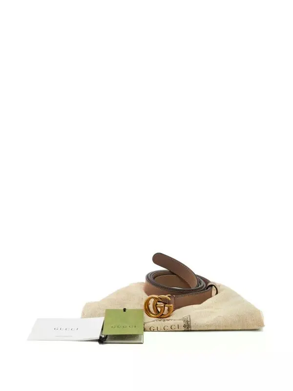 Gucci Gg Marmont Slim Belt - Neutrals