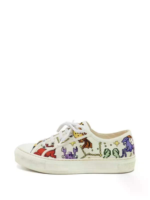 Dior Walk'n' Pixel Zodiac-embroidered Sneakers - Neutrals