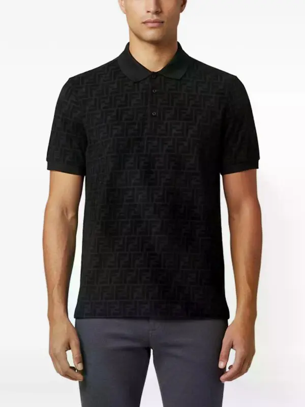 Fendi Zucca Flocked Polo Shirt