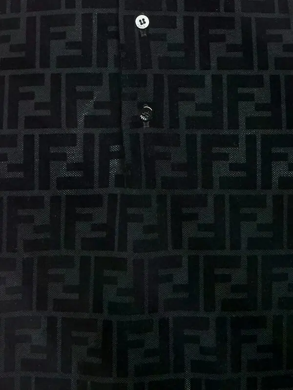 Fendi Zucca Flocked Polo Shirt