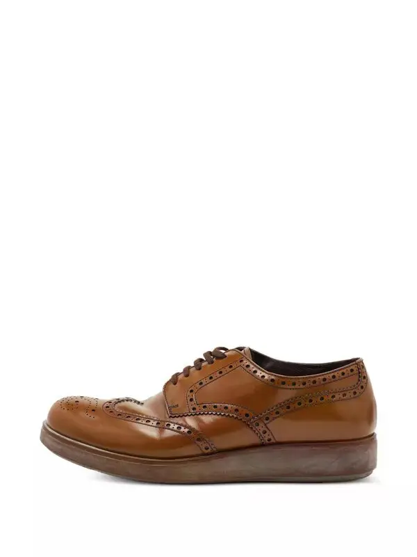 Prada Levitate Wingtip Derby Shoes - Brown