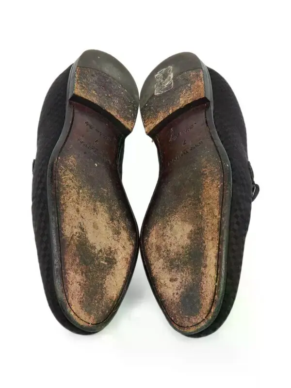 LOUIS VUITTON Damier Chain Detail Loafers