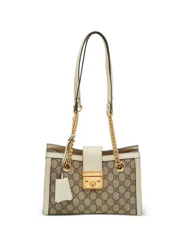 Gucci Padlock Gg Supreme Shoulder Bag - Neutrals