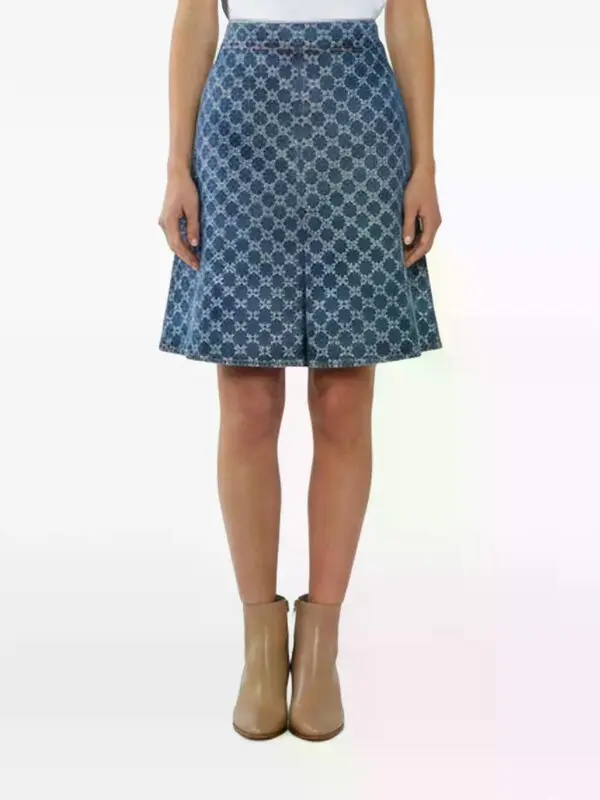 Gucci Gg Monogram Jacquard Mini Skirt - Blue