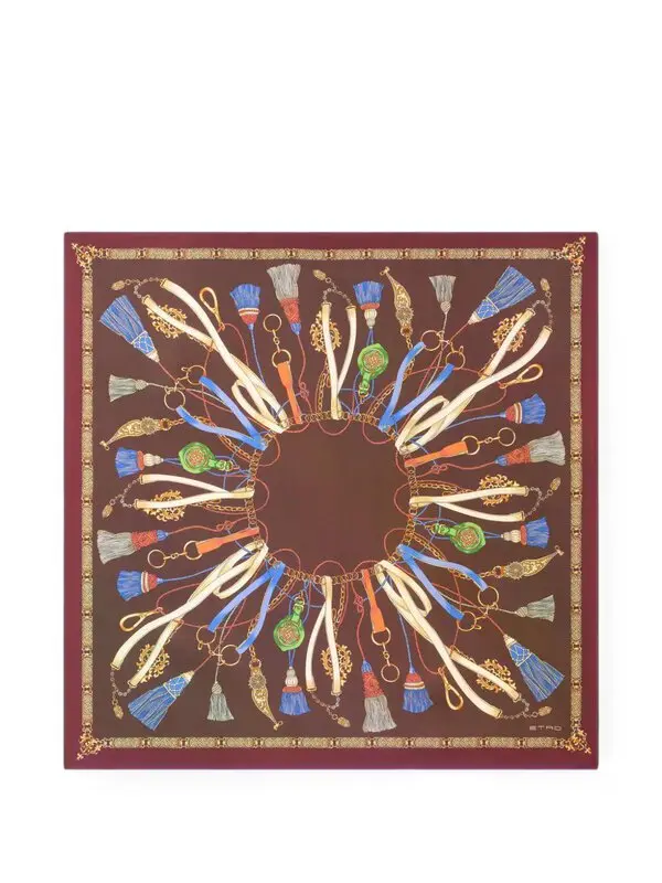 Etro Silk Scarf With Charm Motif