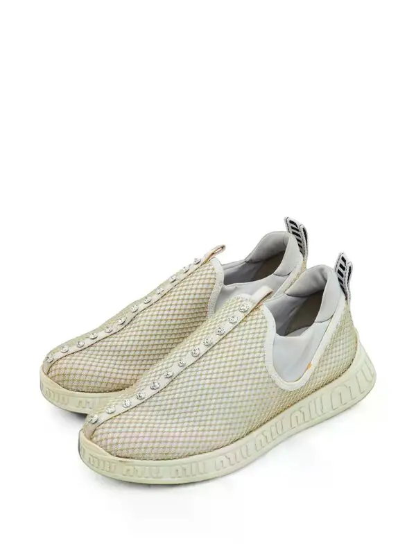 Miu Miu Crystal-embellished Low-top Sneakers