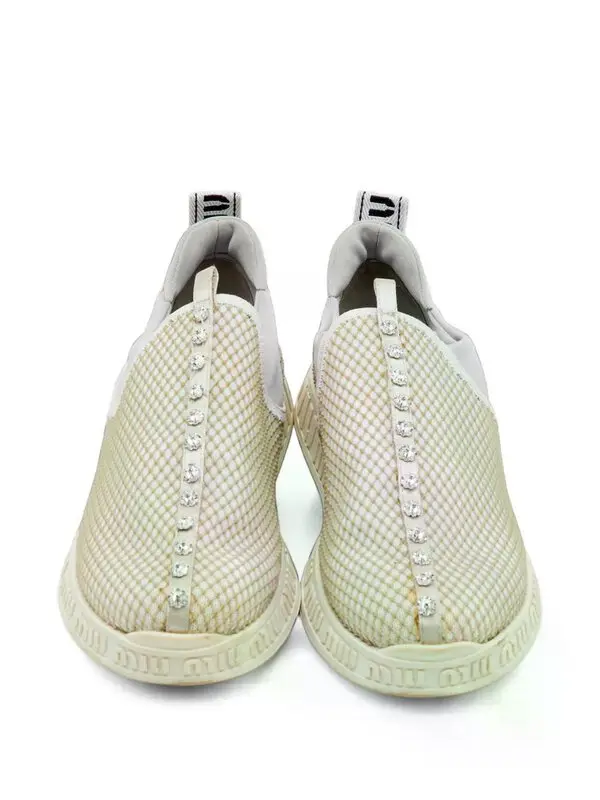 Miu Miu Crystal-embellished Low-top Sneakers