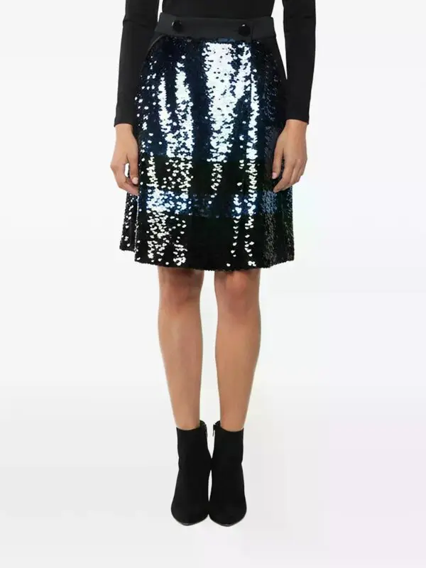 LOUIS VUITTON Sequin A-line Mini Skirt - Black