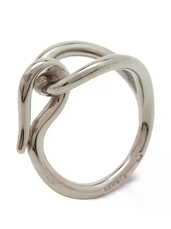 Hermès Jumbo Hook Scarf Ring In -tone Palladium-plated Metal