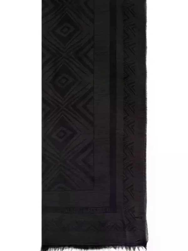 Alberta Ferretti Geometric-print Frayed-edge Scarf