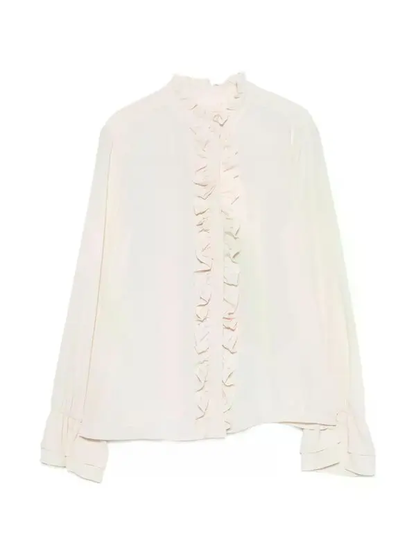 I BLUES Ruffled Long-sleeve Blouse