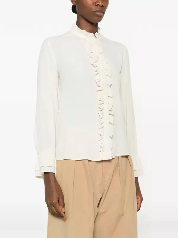 I BLUES Ruffled Long-sleeve Blouse
