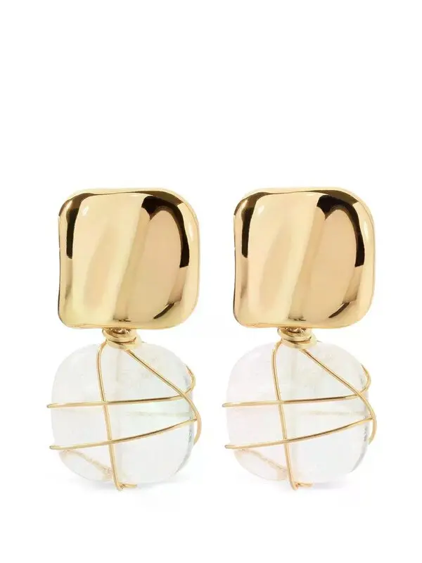 Gas Bijoux Rainbow Rock Crystal Earrings - Gold