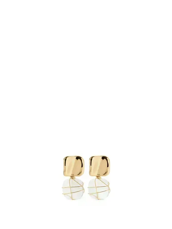 Gas Bijoux Rock Crystal Pendant Earrings - Gold