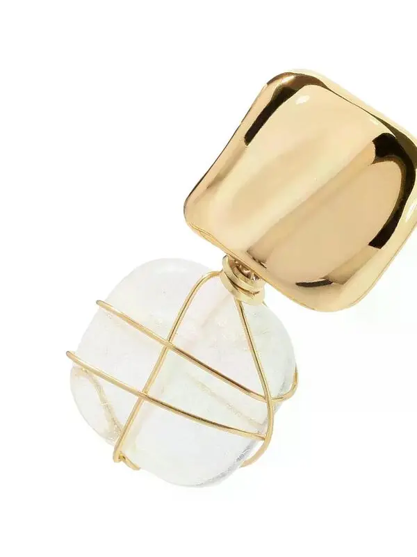 Gas Bijoux Rock Crystal Pendant Earrings - Gold
