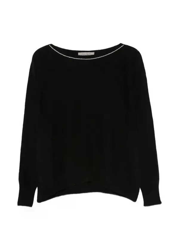 D.exterior Embellished Neck Sweater - Black