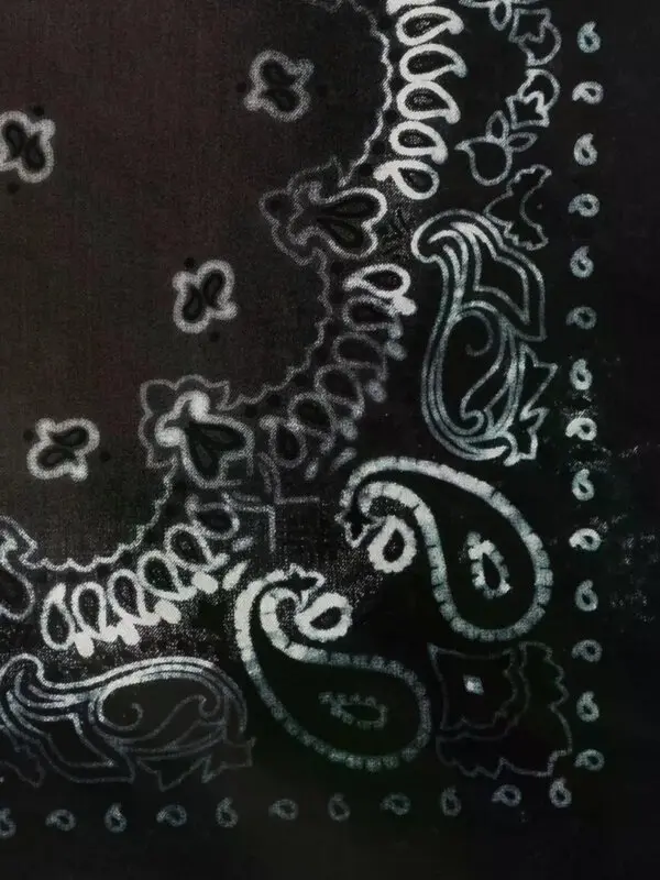 Destin Paisley-print Frayed-detail Scarf - Black