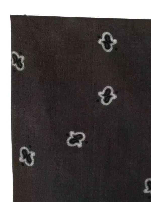 Destin Paisley-print Frayed-detail Scarf - Black