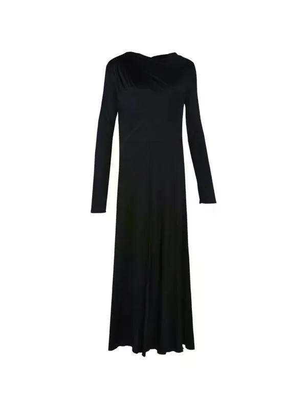 Fabiana Filippi Draped Long-sleeved Maxi Dress - Blue