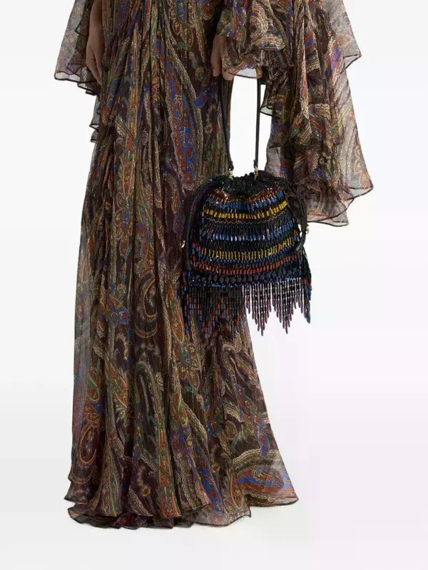 Etro Small Kalispera Bag With Sequins And Beads - Black