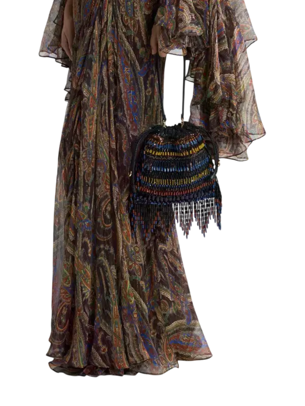 Etro Small Kalispera Bag With Sequins And Beads - Black