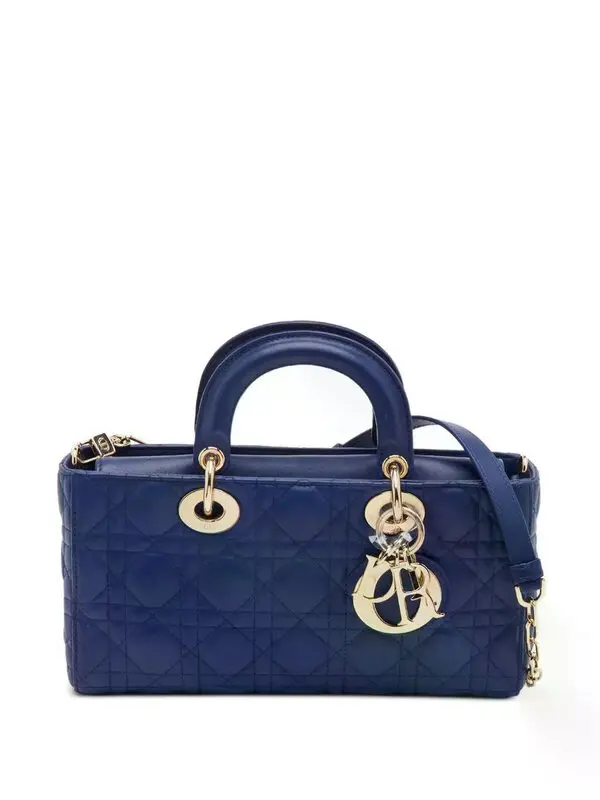 Dior 2022 Medium Lady D-joy Cannage Tote Bag - Blue