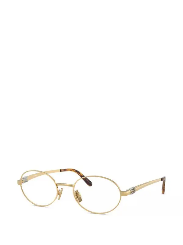 Miu Miu Round Frame Eyeglasses - Gold