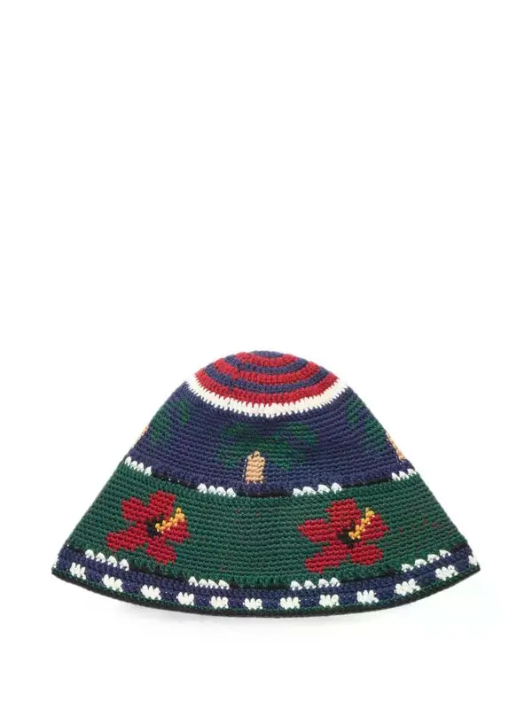 Alanui Hibiscus Bloom Crochet-knit Bucket Hat