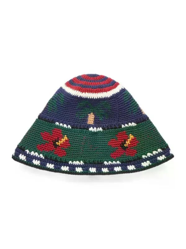 Alanui Hibiscus Bloom Crochet-knit Bucket Hat