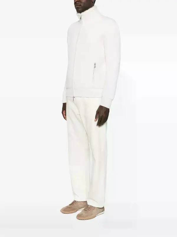 BARBA NAPOLI Ribbed-knit Faux-fur-trim Jacket