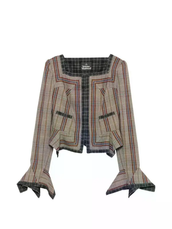 VIVIENNE WESTWOOD Dandy Double-breasted Check Jacket - Grey