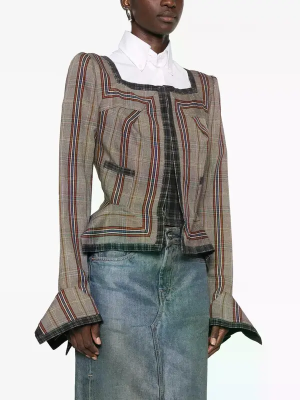 VIVIENNE WESTWOOD Dandy Double-breasted Check Jacket - Grey