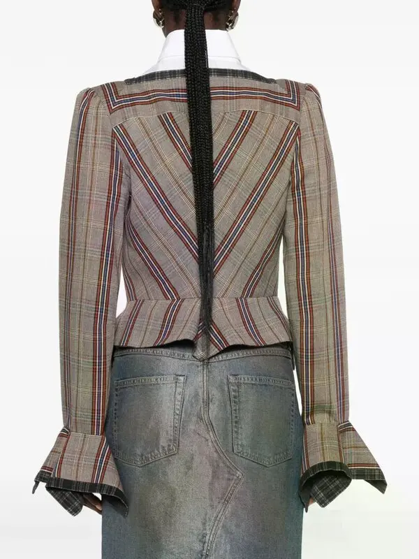 VIVIENNE WESTWOOD Dandy Double-breasted Check Jacket - Grey