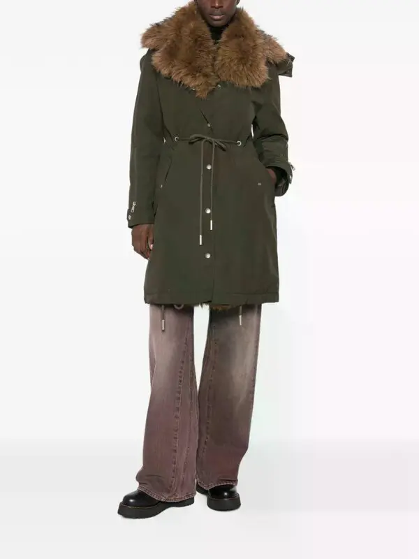 Moncler Halicte Long Down Parka - Green