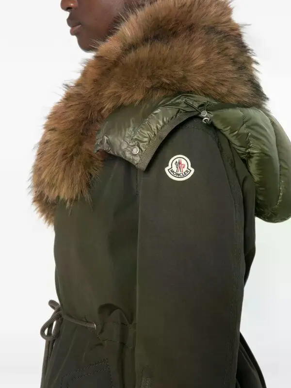 Moncler Halicte Long Down Parka - Green
