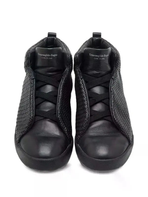 Balenciaga Woven Leather Slip-on Sneakers