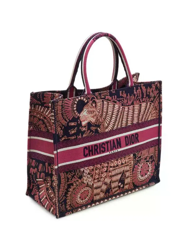 Dior Large Animals Tiger Book Tote Bag - Red
