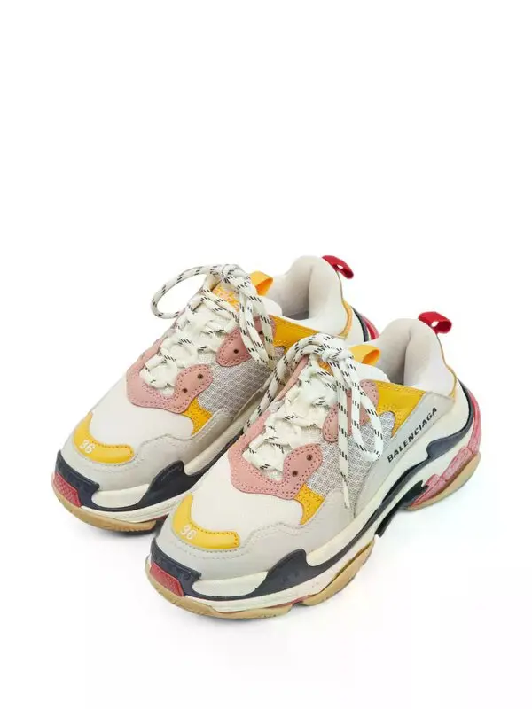 Balenciaga Triple S Panelled Sneakers - White