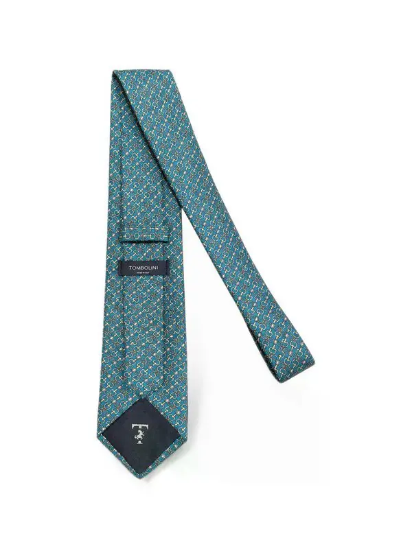 TOMBOLINI Geometric-print Silk Tie