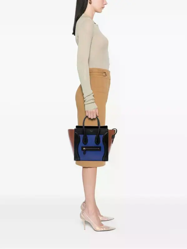 Celine 2014 Micro Tricolor Leather Luggage Tote Bag
