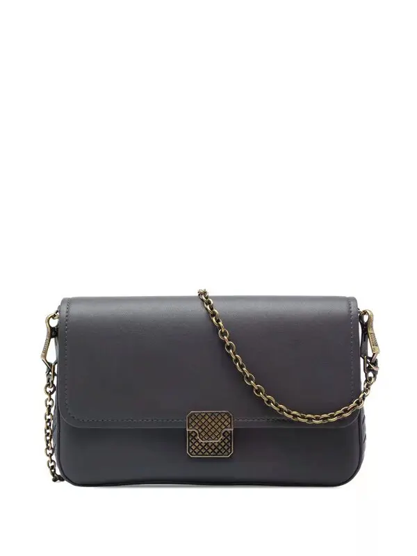 Bottega Veneta 2012-2026 Nappa Intrecciato Trimmed Wallet On Chain Crossbody Bag - Grey