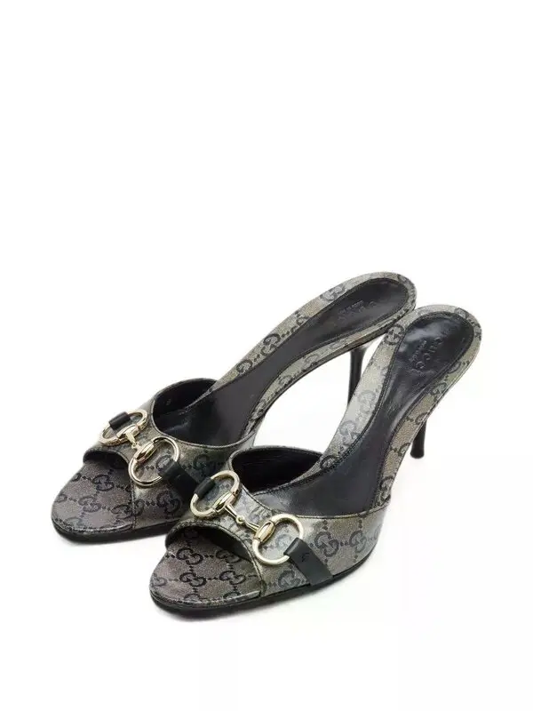 Gucci Gg Horsebit Patterned Sandals