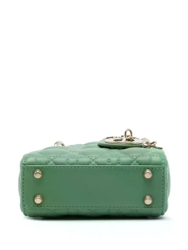 Dior 2020 Micro Lambskin Cannage Lady Satchel - Green