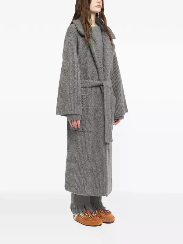 Alanui Rib-stitch Belted Coat