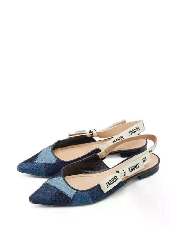 Dior J'adior Patchwork Slingback Flat Pumps