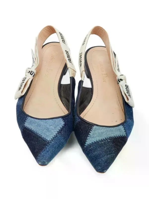 Dior J'adior Patchwork Slingback Flat Pumps